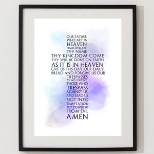 The Lords Prayer, ART PRINT, Our Father, Wall Art, Inspirational Quotes ...