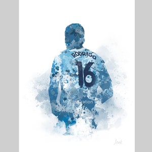 Rodri ART PRINT Manchester City, Football, Sport, Gift, Wall Art, Home ...