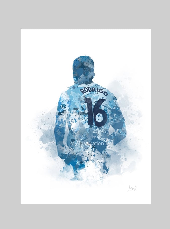 Rodri ART PRINT Manchester City, Football, Sport, Gift, Wall Art, Home ...