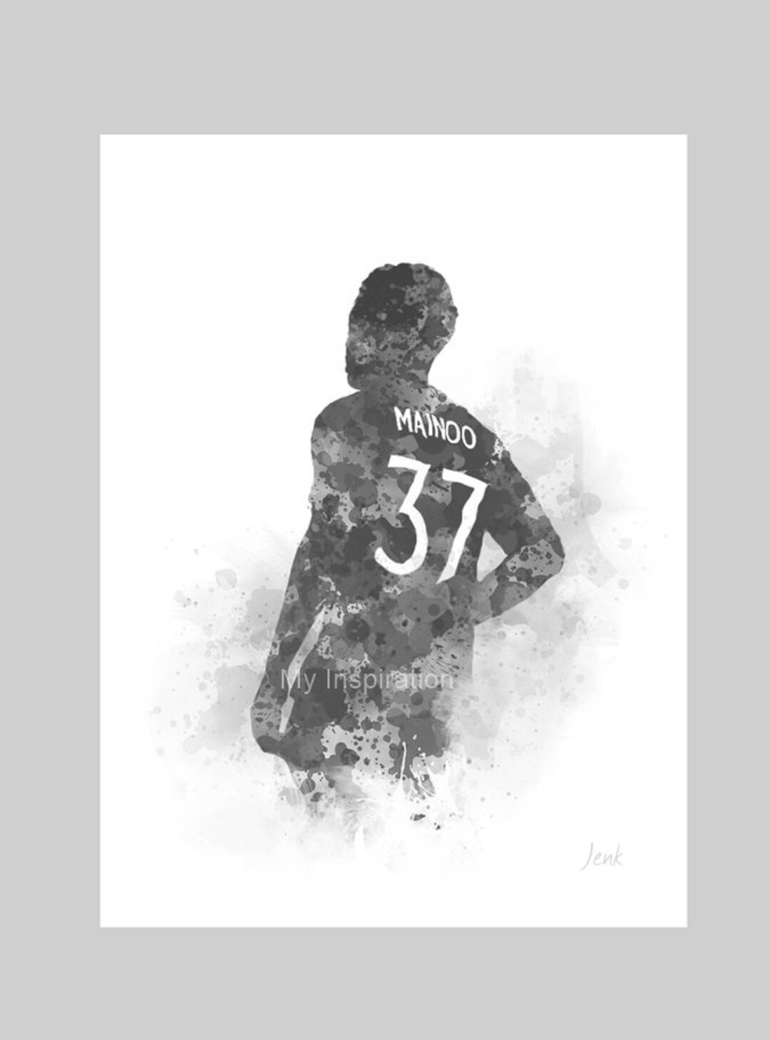 Kobbie Mainoo ART PRINT Manchester United, Football, Sport, Gift, Wall ...