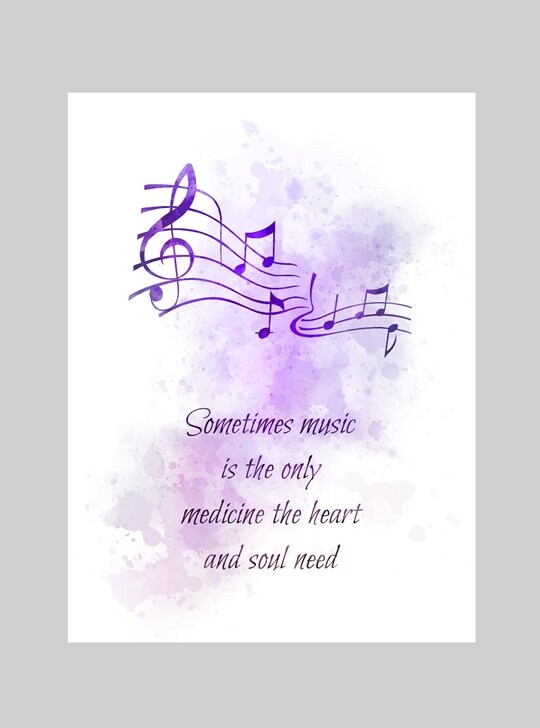 Music Notes Quote ART PRINT Sometimes Music is the Only Medicine the ...