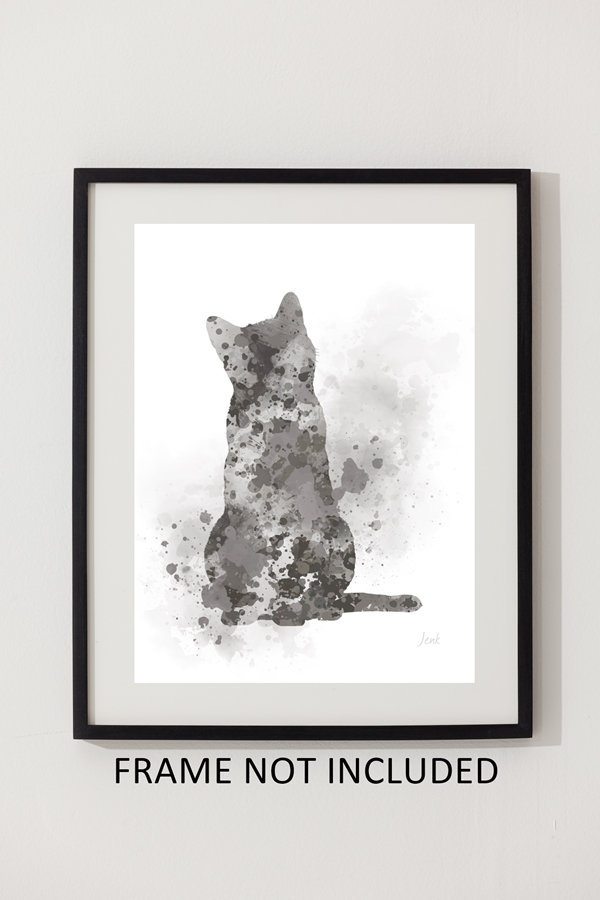 Grey Cat ART PRINT Animal Pet Gift Wall Art Home Decor - Etsy
