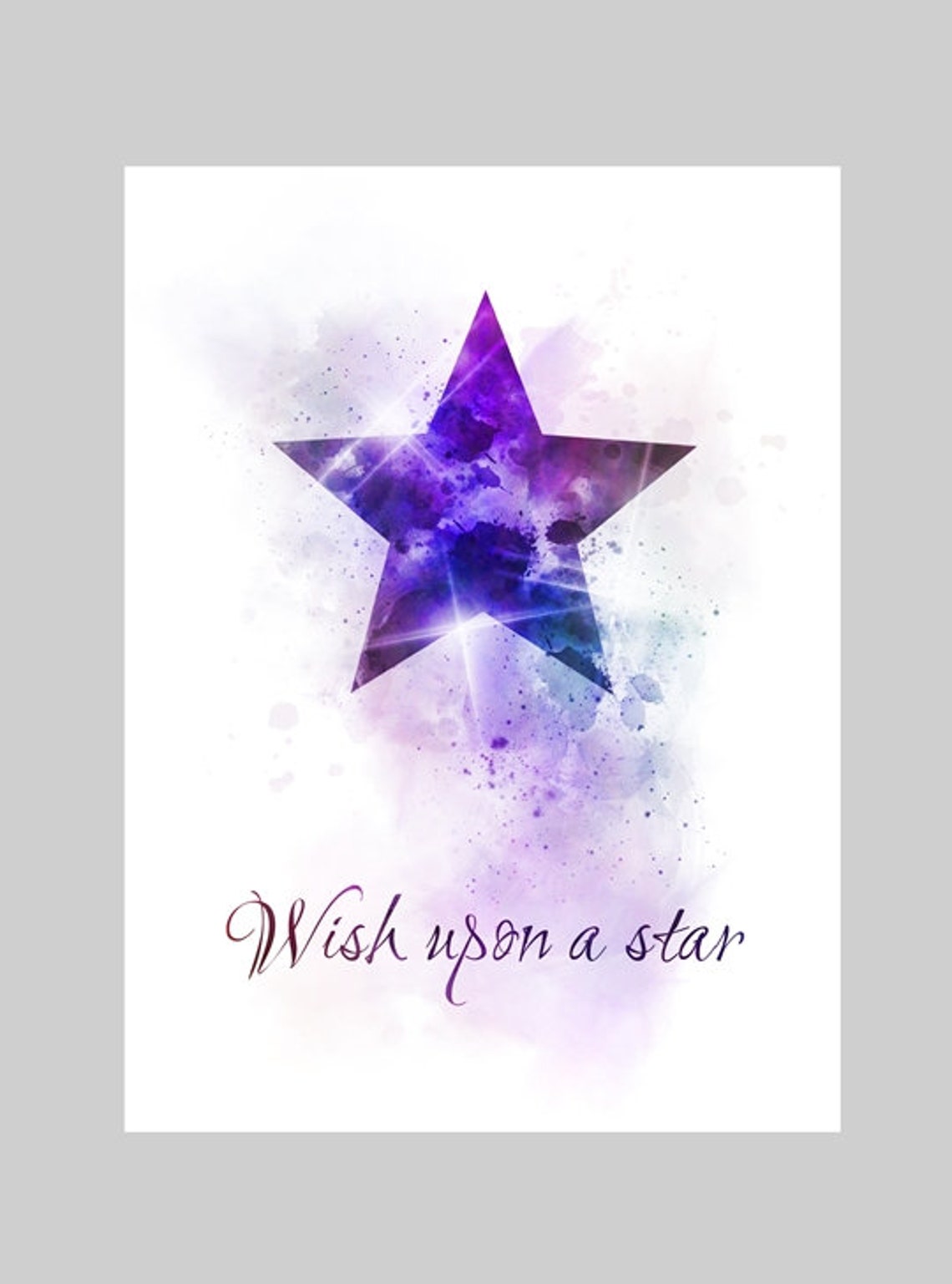 Wish upon a star Quote ART PRINT Nursery Gift | Etsy