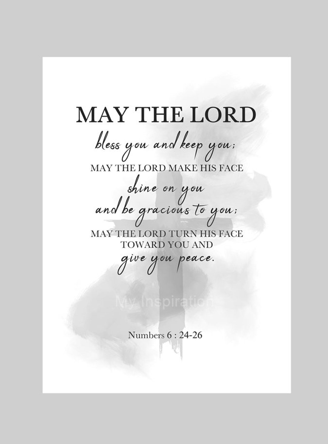 May the Lord Bless You, ART PRINT, Inspirational, Numbers 6 : 24-26 ...