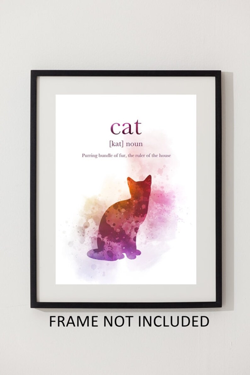 Cat Definition Quote ART PRINT Animal Pet Gift Wall Art | Etsy