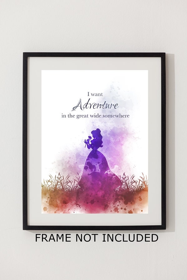 Belle Quote ART PRINT I Want Adventure in the Great Wide | Etsy