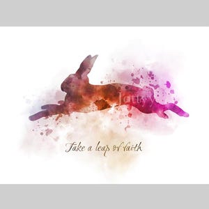 Rabbit Hare Quote ART PRINT Inspirational, Animal, Wildlife, Gift, Wall ...