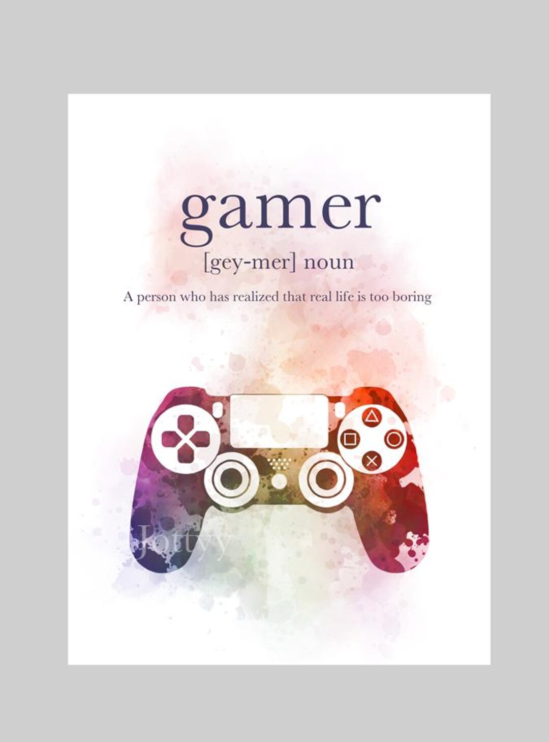 Gamer Definition Quote ART PRINT Gaming, Video Gamer, Gift Idea, Wall ...