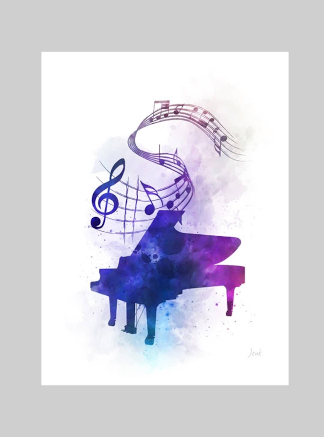 Piano Music Notes ART PRINT Instrument, Pianist, Musician, Gift, Wall ...