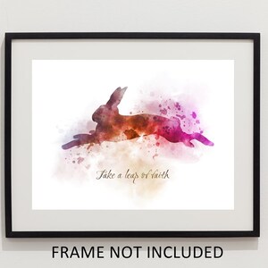 Rabbit Hare Quote ART PRINT Inspirational, Animal, Wildlife, Gift, Wall ...