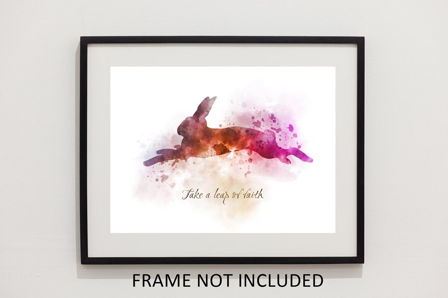Rabbit Hare Quote ART PRINT Inspirational Animal Wildlife | Etsy