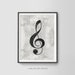 Elegant G Clef Print. Musical G Clef Distressed Classic - Etsy