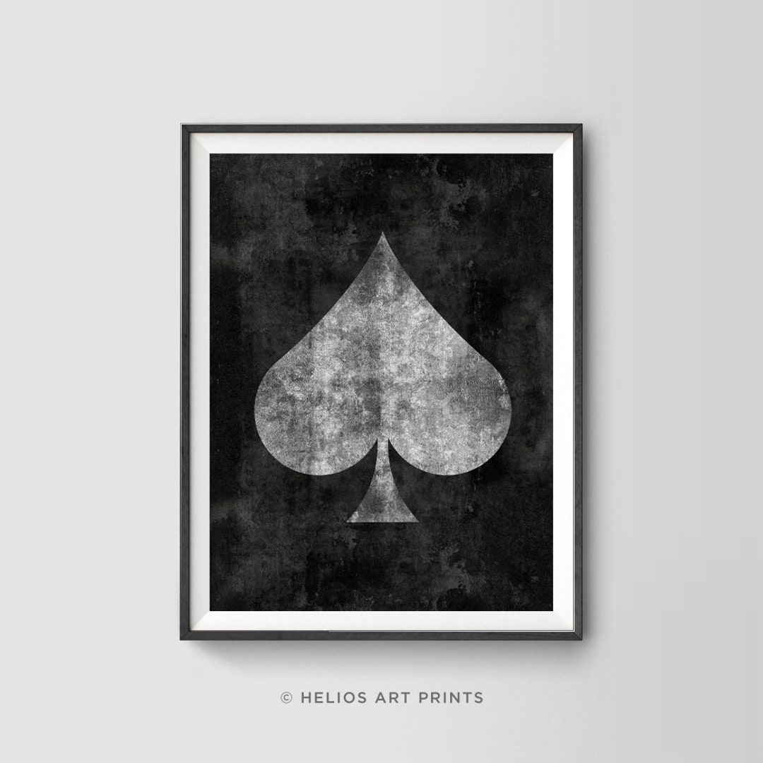 Spades Playing Card Suit Icon. Distressed Minimalist Card Suit Symbol ...