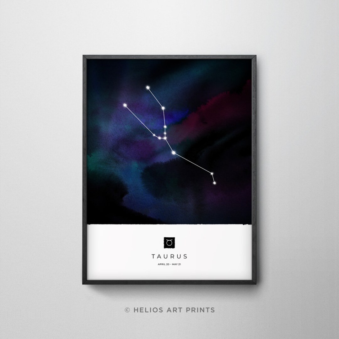 Taurus Constellation Art Print, Star Sign Print, Horoscope Print ...