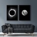Set of Two Celestial Photography Art Prints, Set of 2 Full Moon Solar ...