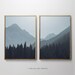 Set of Two Alpine Landscape Modern Art Prints. Set of 2 Grey - Etsy