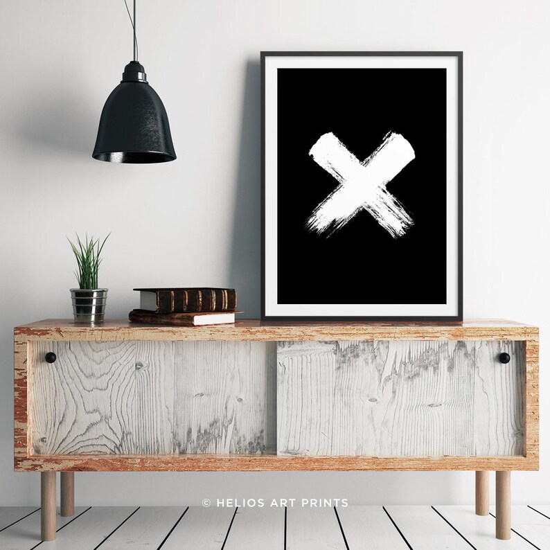 Multiply multiplication symbol minimalist brushstroke print. | Etsy