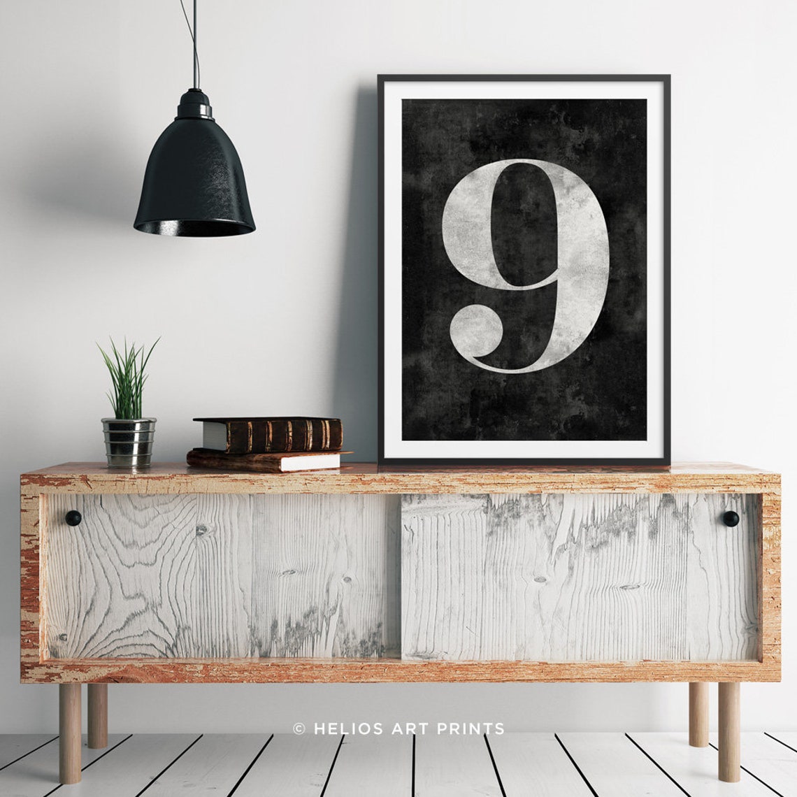 Number Nine Distressed Classic Typeface Numeral Character Scandinavian ...
