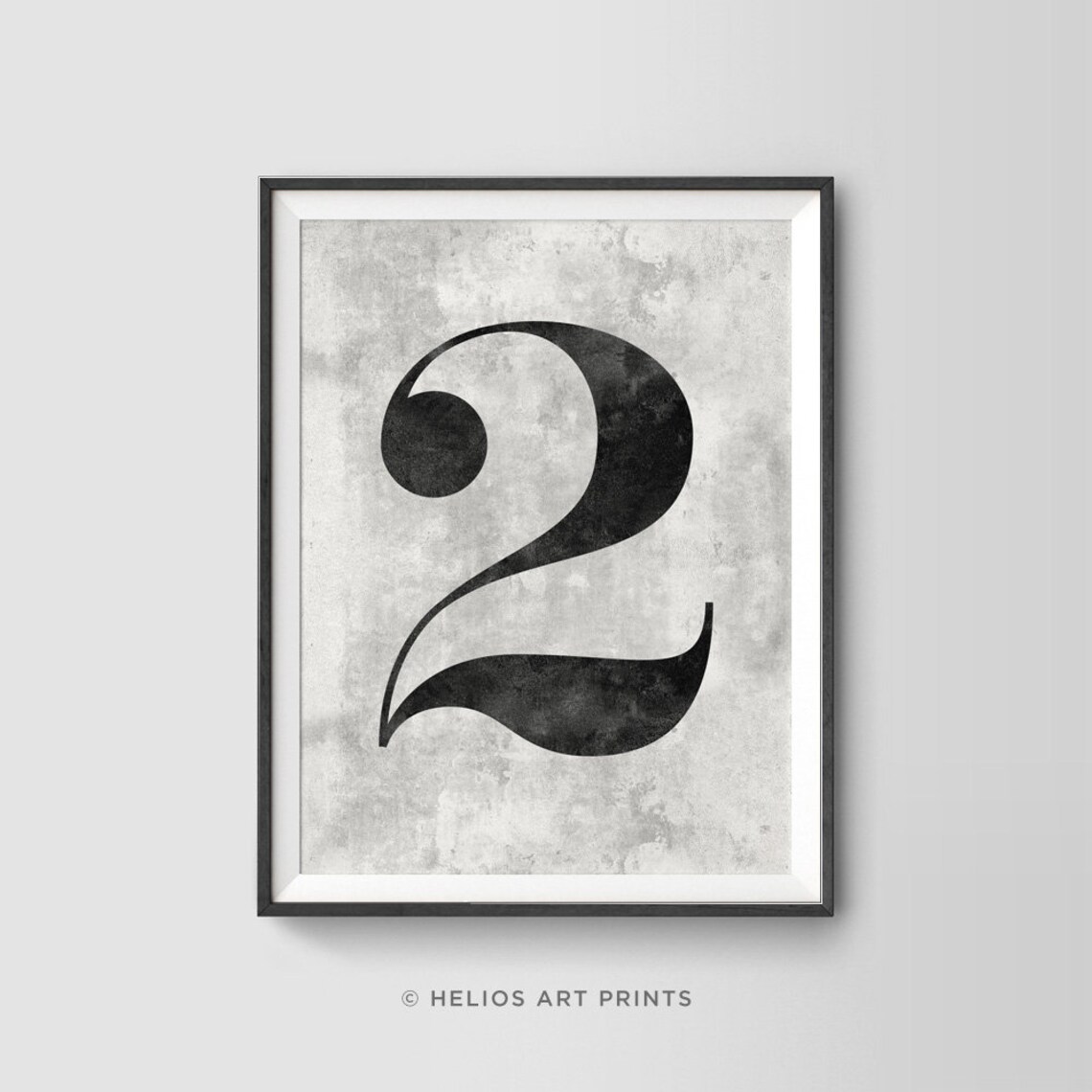 Elegant Number Two Print. Distressed 2 Classic Typeface Number - Etsy