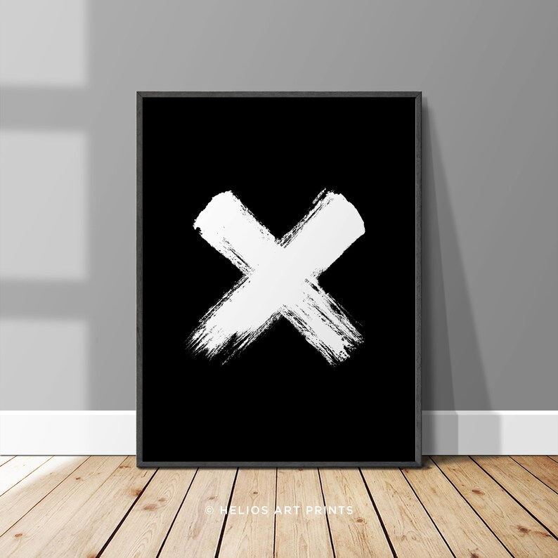 Multiply multiplication symbol minimalist brushstroke print. | Etsy