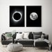 Set of Two Celestial Photography Art Prints, Set of 2 Full Moon Solar ...