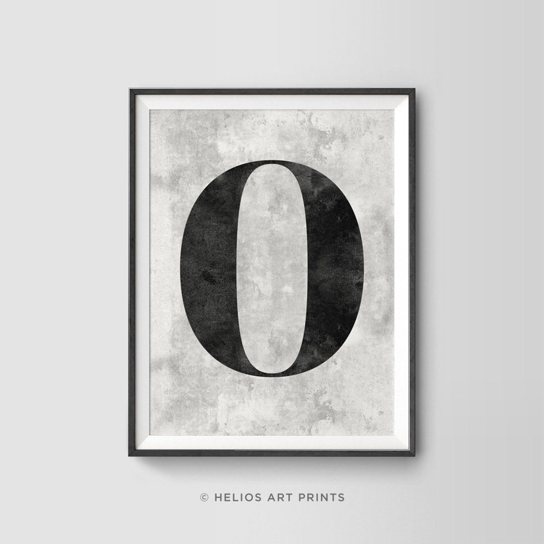 Classic Zero Numeral Print. Distressed Naught Classic Typeface Number ...