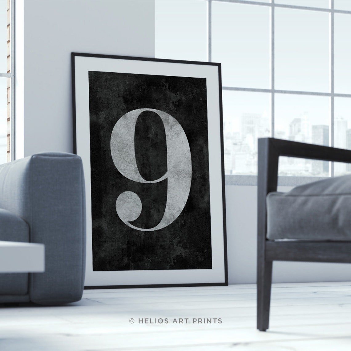 Number Nine Distressed Classic Typeface Numeral Character - Etsy