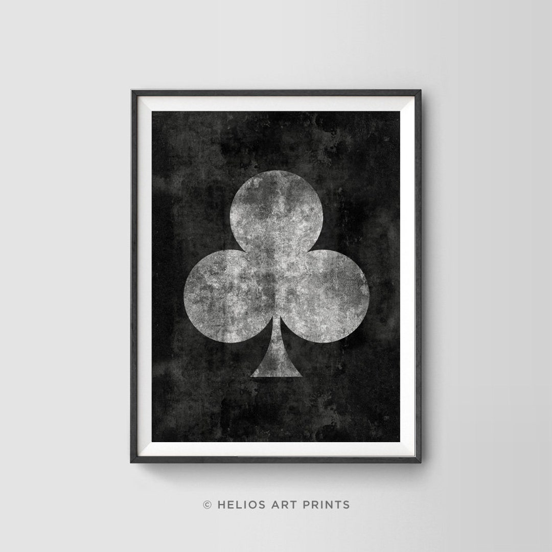 Clubs Playing Card Suit Icon. Distressed Minimalist Card Suit Symbol ...