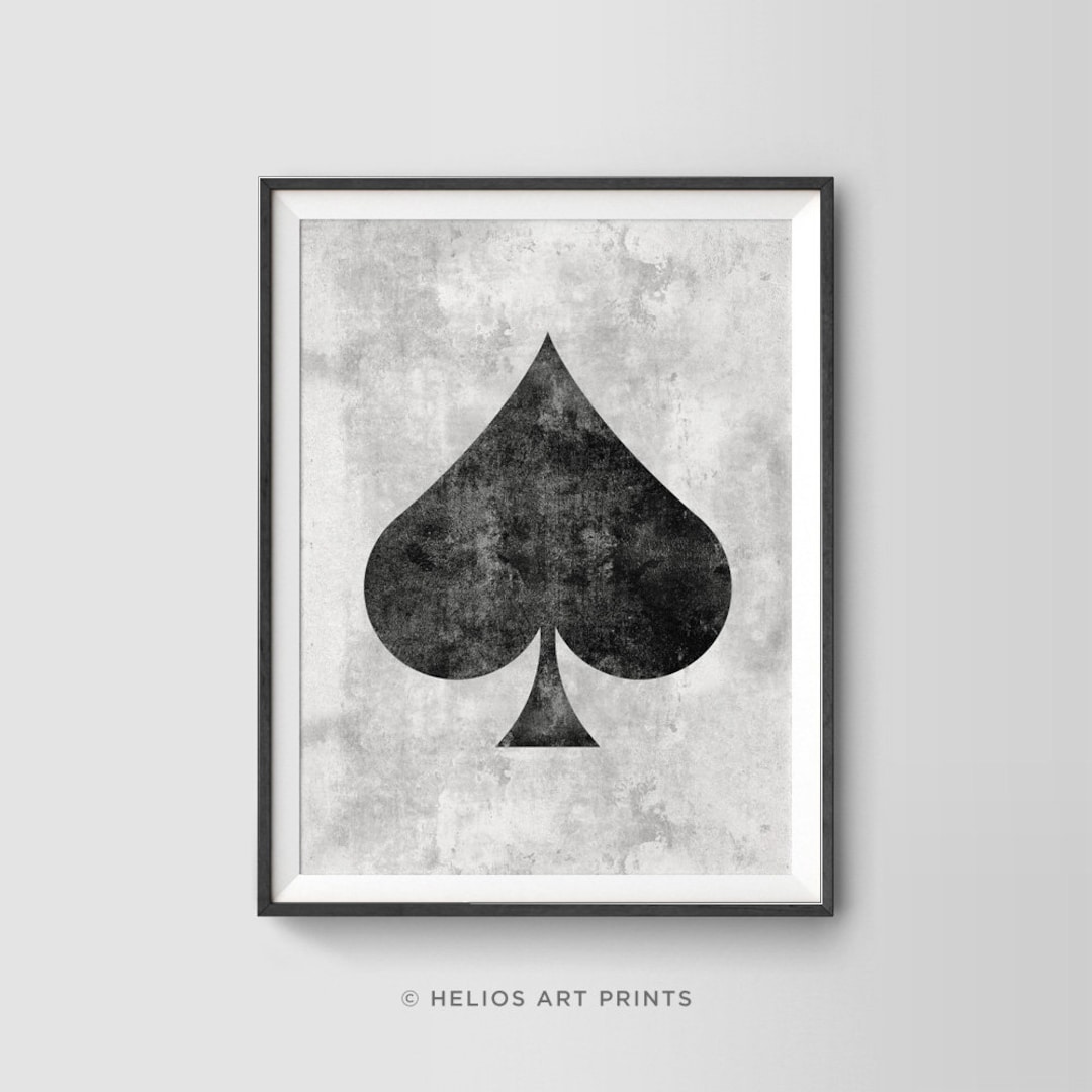 Spades Playing Card Suit Icon. Distressed Minimalist Card Suit Symbol ...