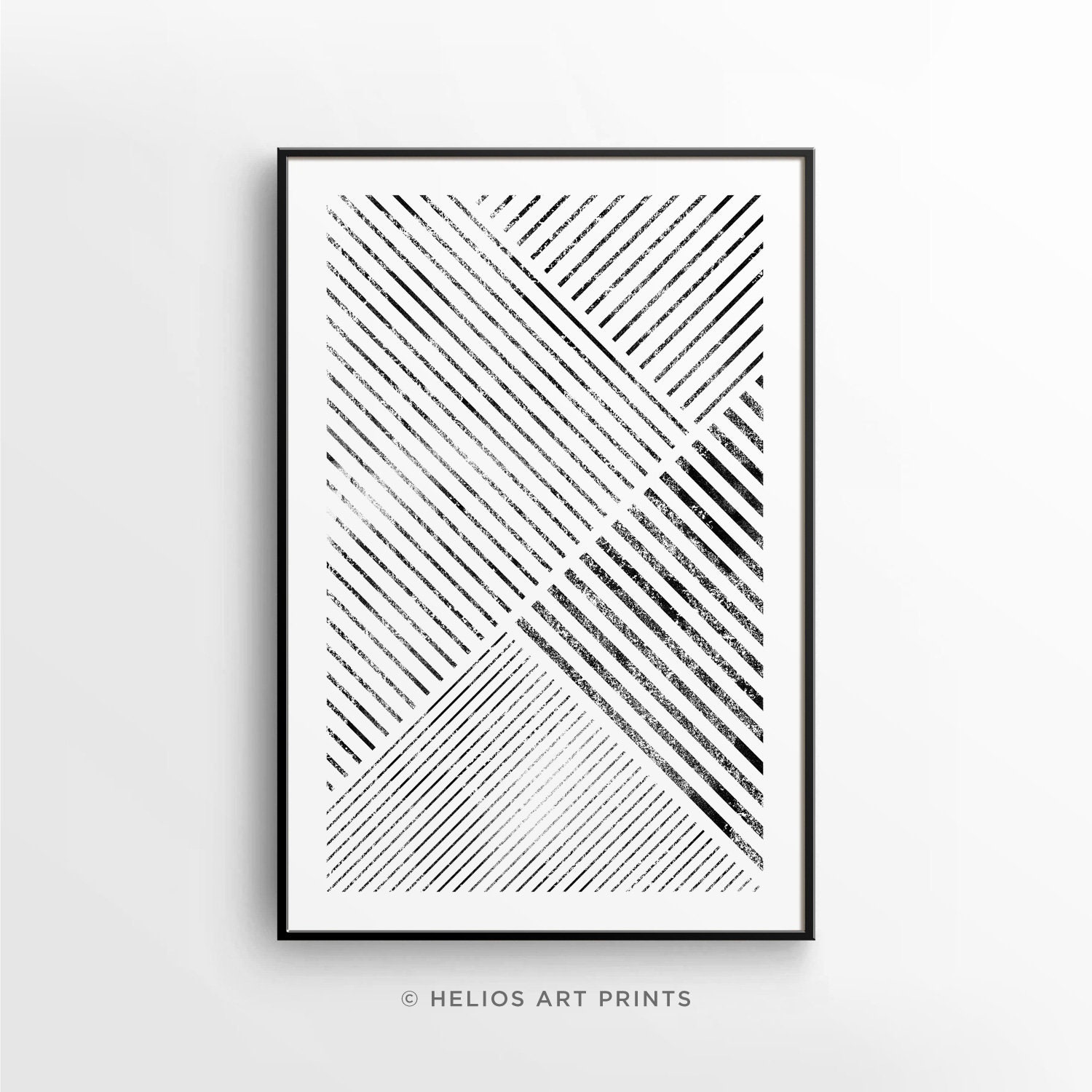 Abstract Geometric Art Print Black and White Modern - Etsy