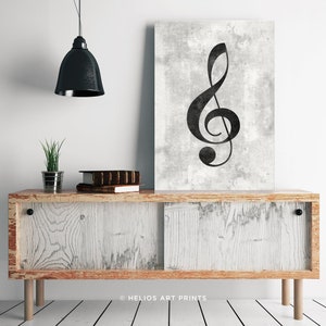 Elegant G Clef Print. Musical G Clef Distressed Classic Typeface ...