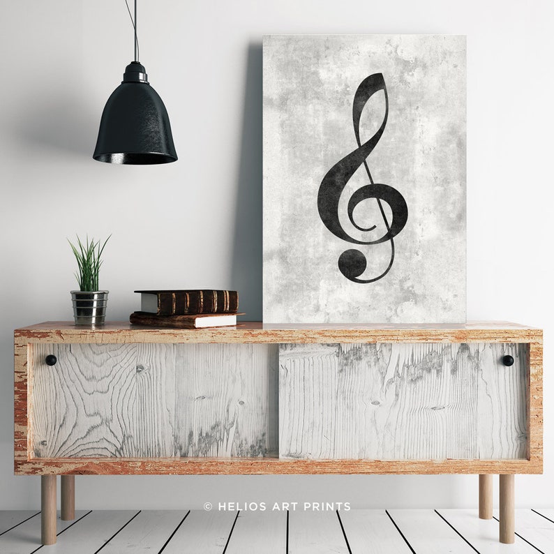 Elegant G Clef Print. Musical G Clef Distressed Classic - Etsy