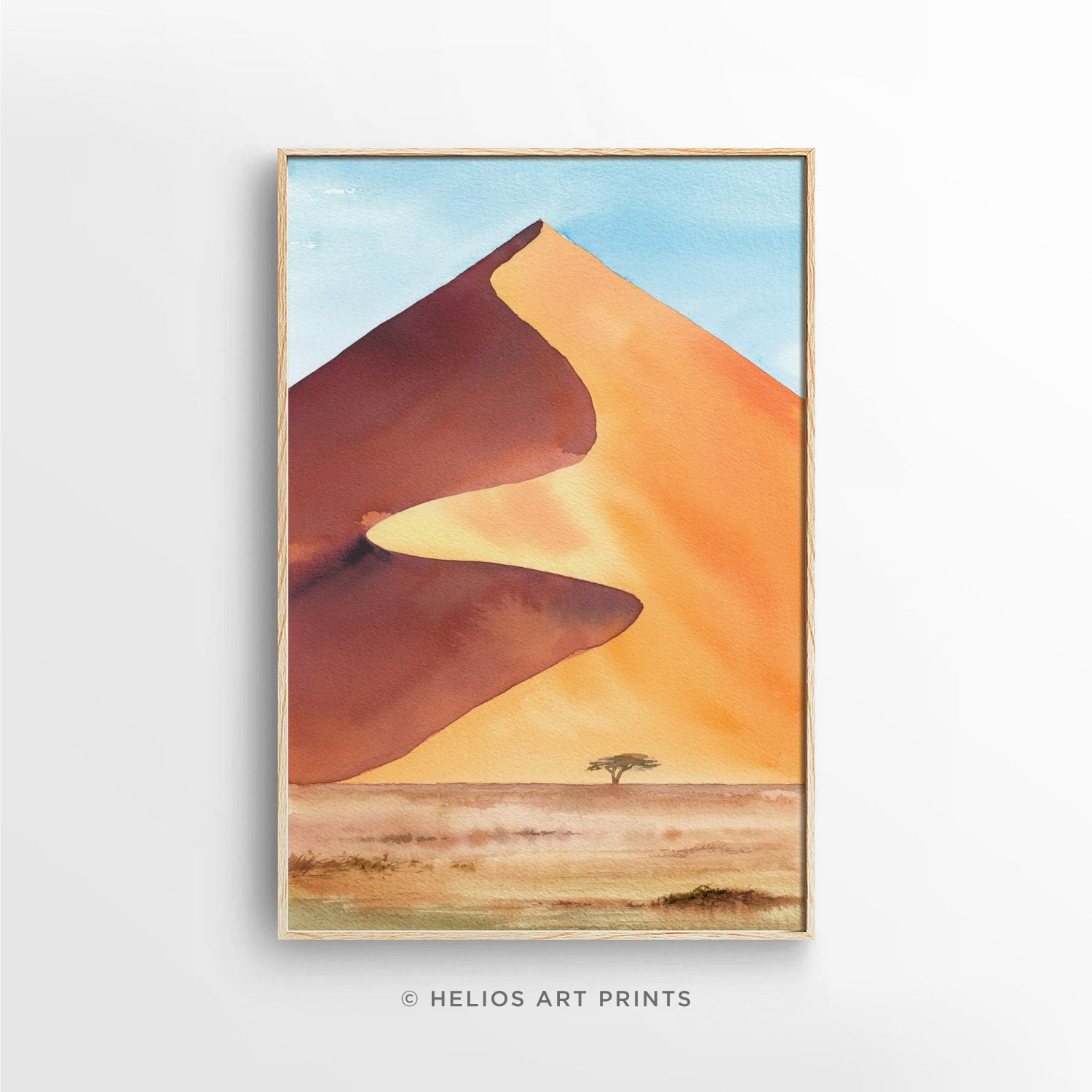 Desert Sand Dune. Printable Watercolor Art Red Rust Orange - Etsy