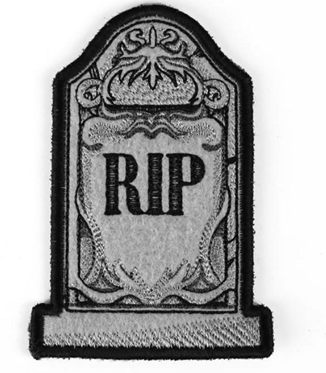 RIP Tombstone Iron on Patch - Etsy