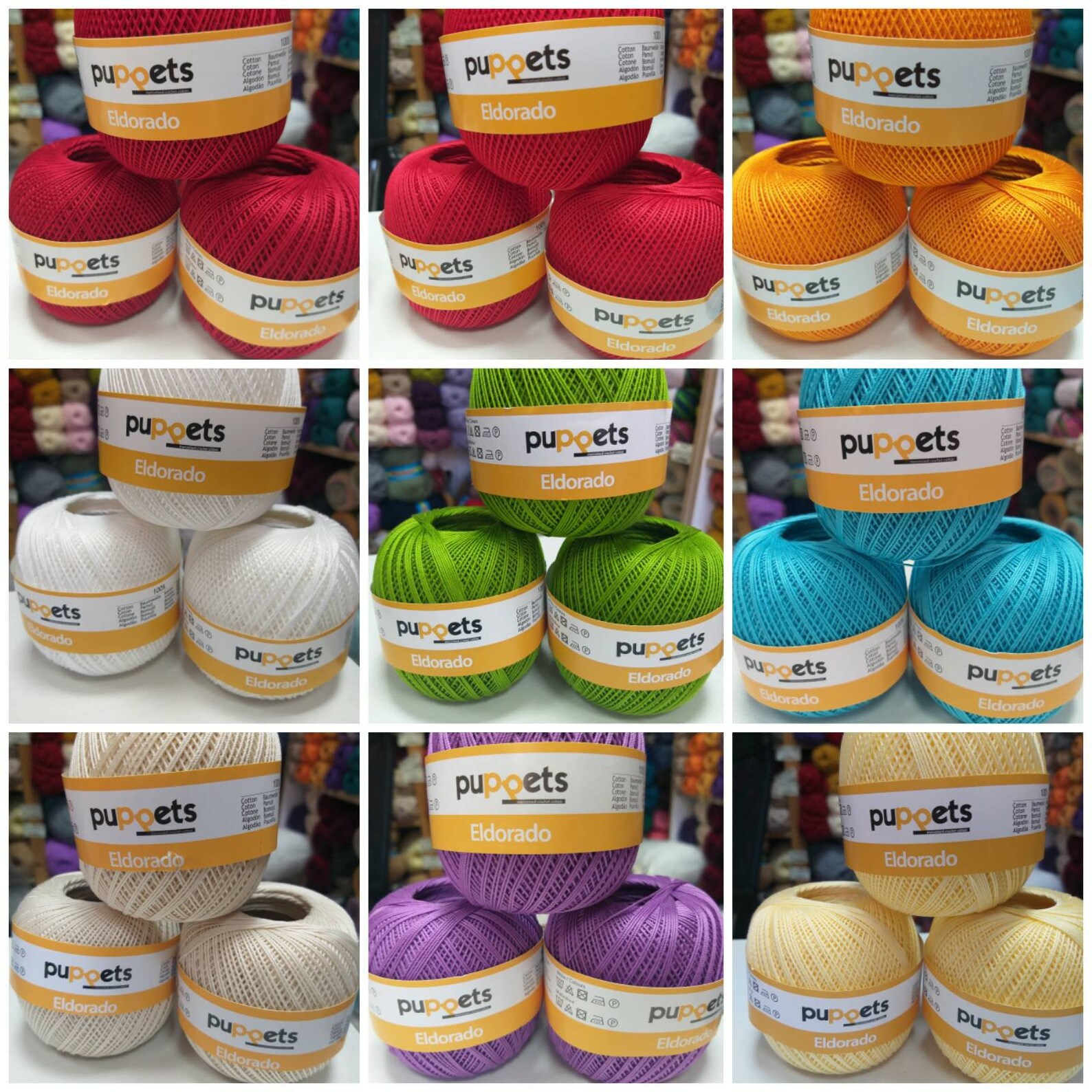 Crochet Cotton Thread , Puppets Eldorado N.10 Thread, Mercerized Cotton ...