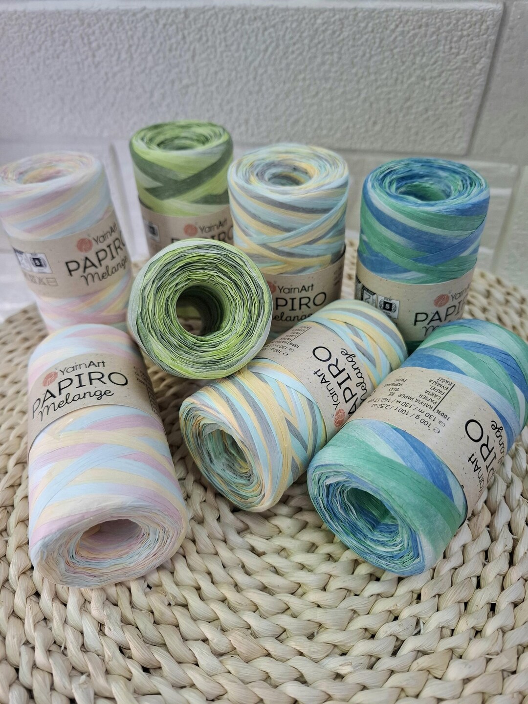 Papiro Melange Raffia Paper Yarn, Sumer Bag Yarn, Hat Yarn , Raffia ...