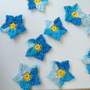 Forget Me Not Applique , 9 Crochet Forget Me Not Flowers , Cardmaking ...