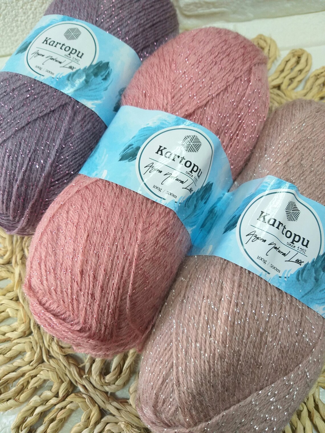 Kartopu Angora Natural Lux,mohair Sim Yarn,metallic Angora,knitting ...
