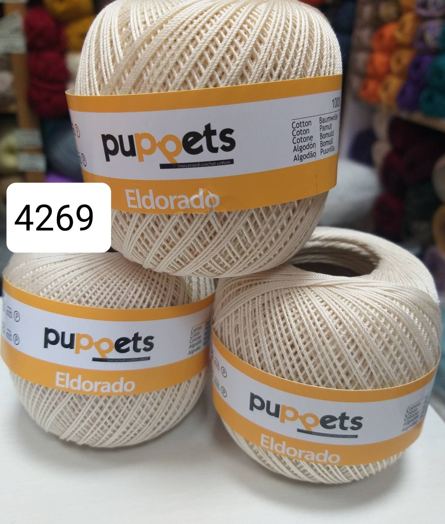 Crochet Cotton Thread , Puppets Eldorado N.10 Thread, Mercerized Cotton ...