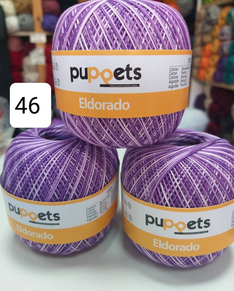 Crochet Multicolor Thread , Puppets Eldorado N.10 Thread, Mercerized ...