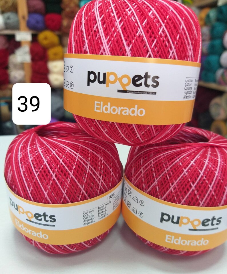 Crochet Multicolor Thread , Puppets Eldorado N.10 Thread, Mercerized ...