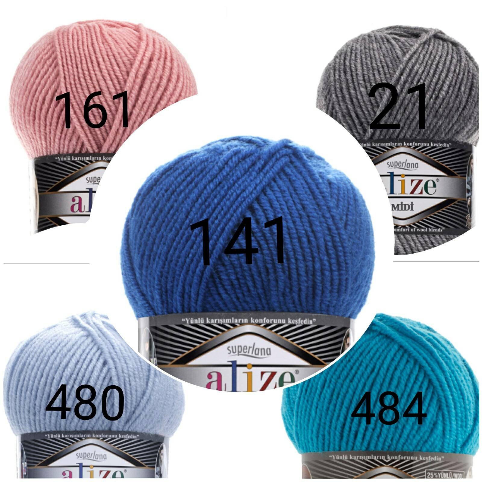 Alize Superlana Midi , Wool Yarn , Knitting Yarn , Crochet Yarn ,winter ...