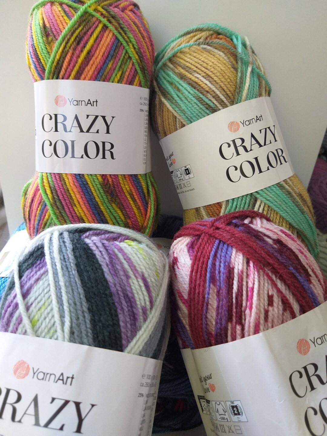 Soft Multicolor Yarn, Crazy Color Yarn , Knitting Yarn, Winter Yarn ...