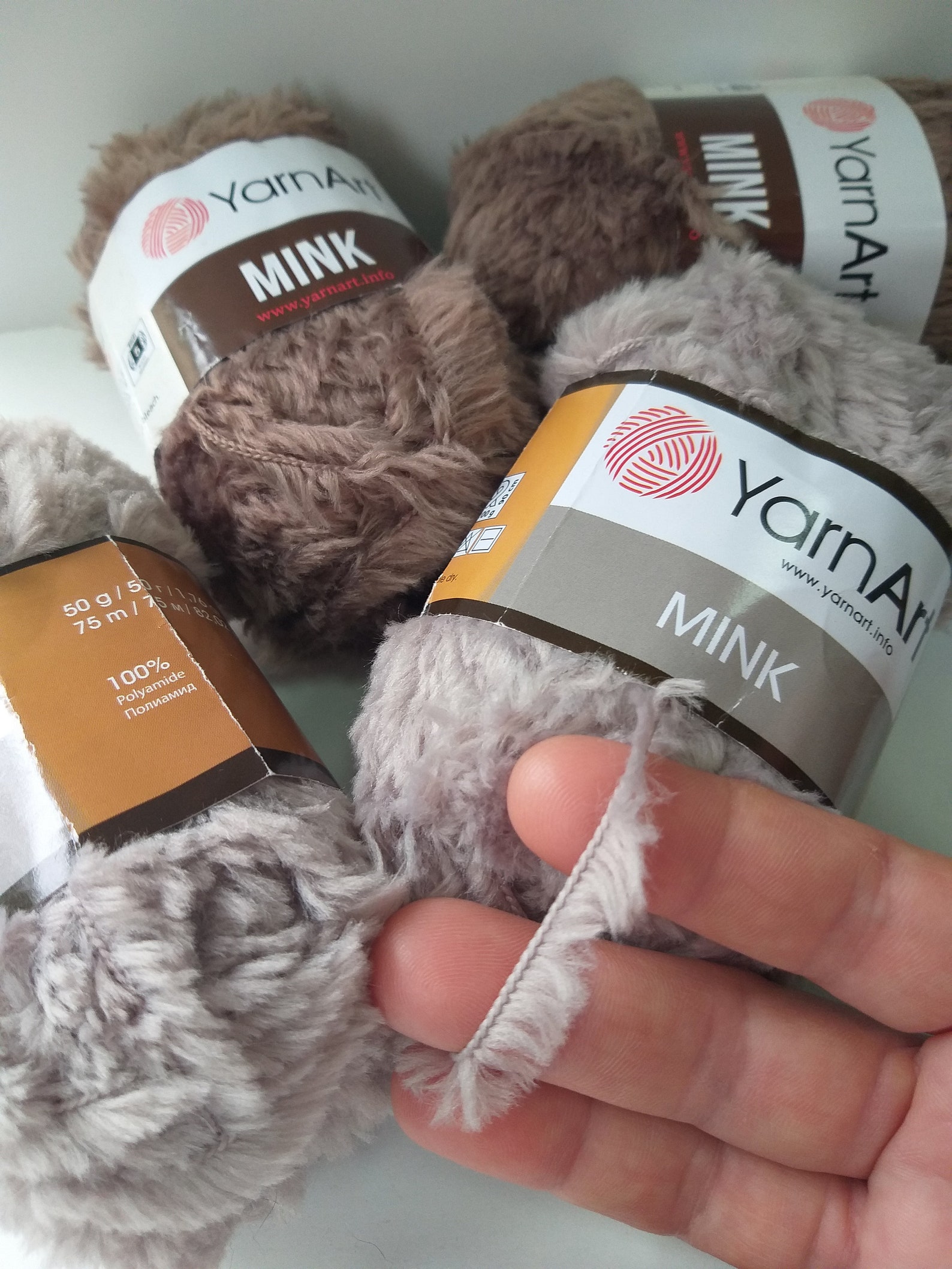 Yarnart Mink ,faux Fur Knitting Yarn, Baby Yarn, Amigurumi Yarn, Fluffy ...