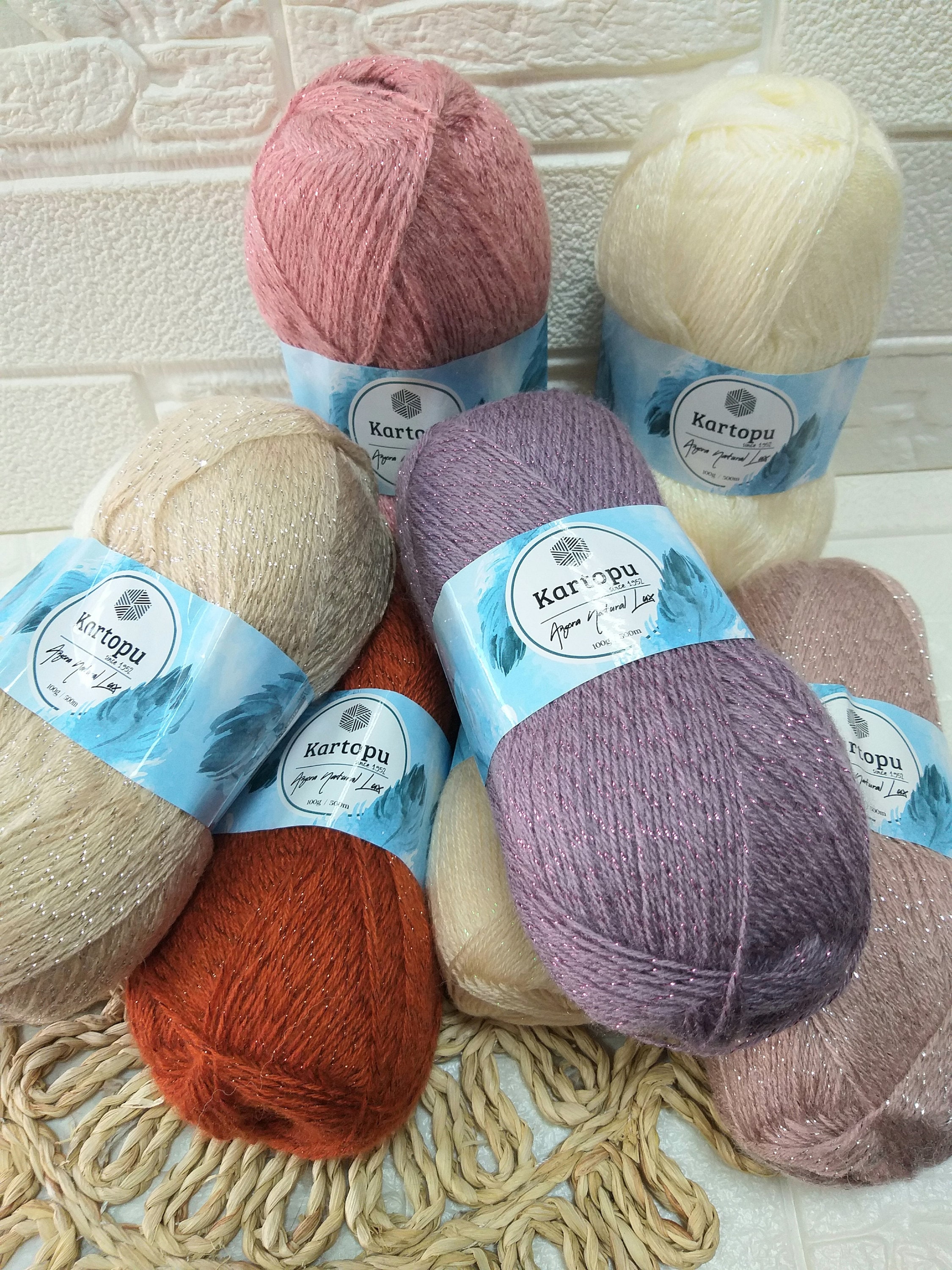 Kartopu Angora Natural Lux,mohair Sim Yarn,metallic Angora,knitting ...