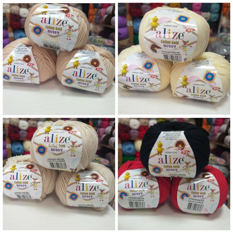 Alize Cotton Gold Hobby New, Crochet Yarn, Knitting Yarn,toys Yarn,baby ...