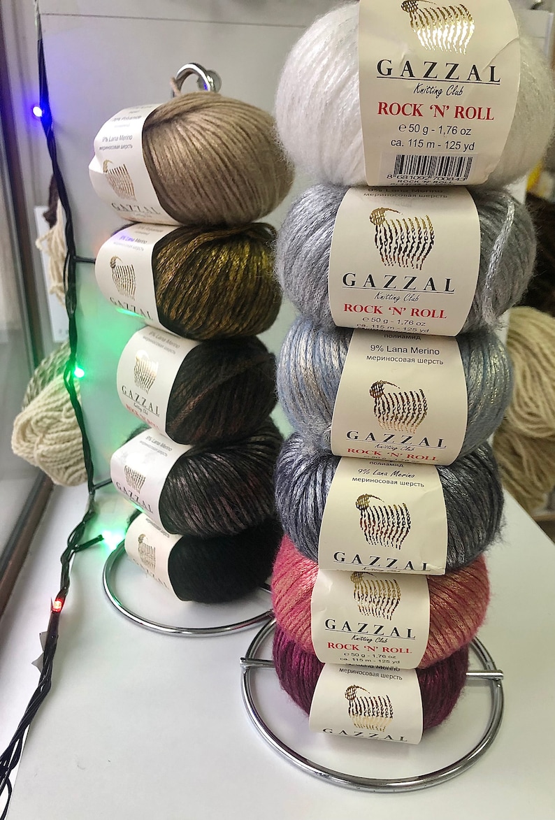 Gazzal Rock N Roll Yarnlurex Yarnmerino Woolmetallic | Etsy