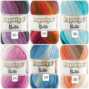 Papatya Batik Yarn ,soft Yarn , Acrylic Yarn , Baby Yarn , Batik Desing ...