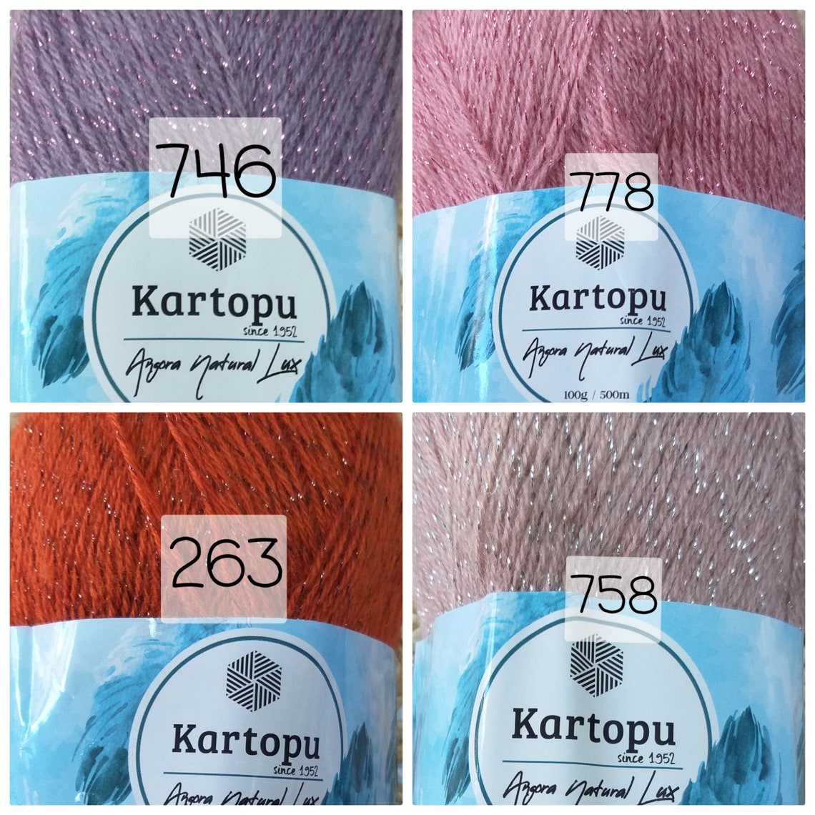 Kartopu Angora Natural Lux,mohair Sim Yarn,metallic Angora,knitting ...