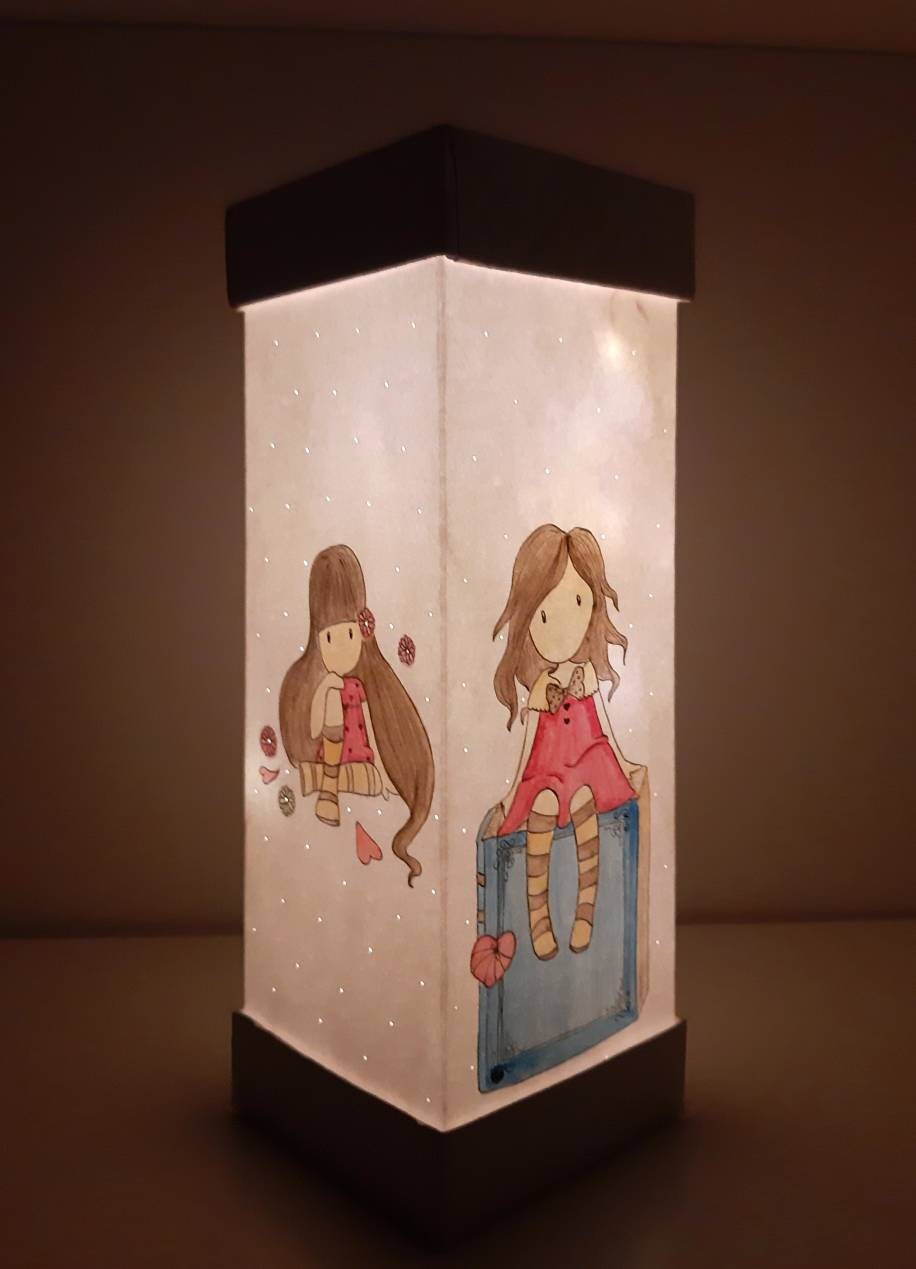 Hand Painted Paper Lamp, Soft Light: Santoro Gorjuss, Eco Friendly ...